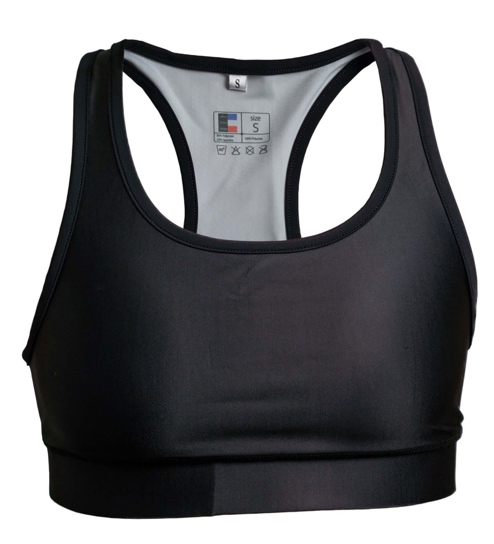 Cycling Sports Bra in black with stripes